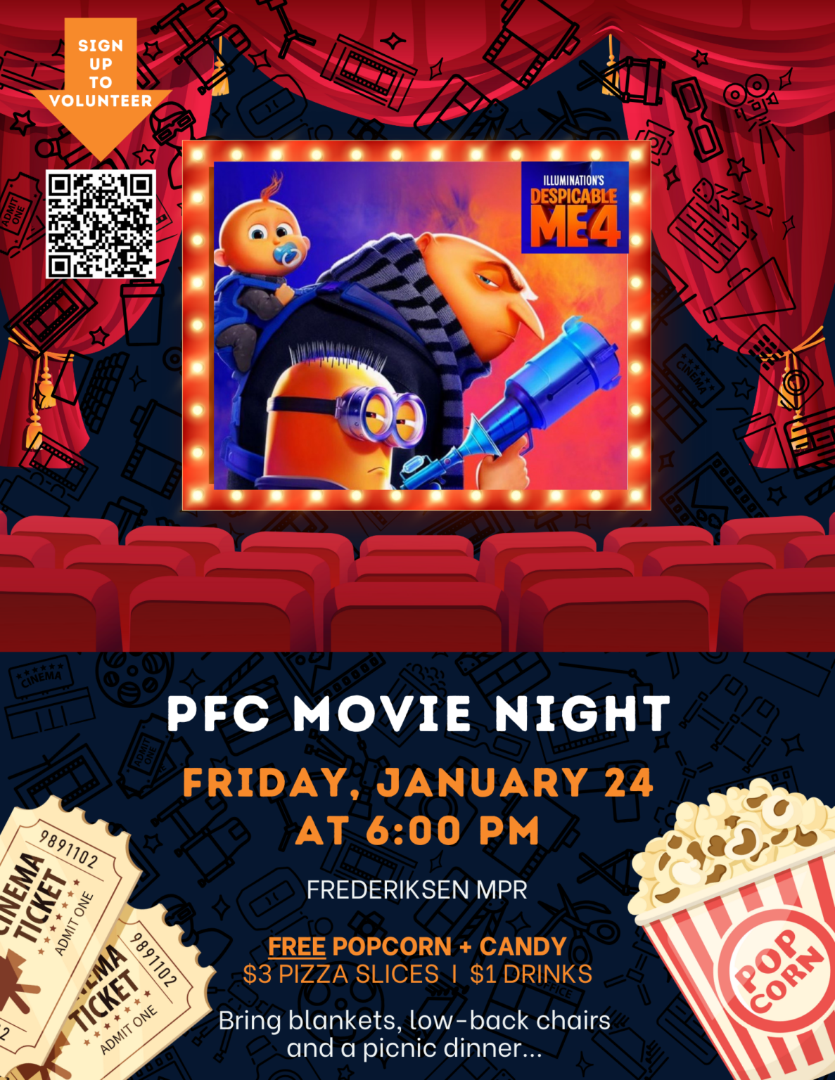 Despicable Me 4 Movie Night! January 24th 6pm – FREDERIKSEN ELEMENTARY